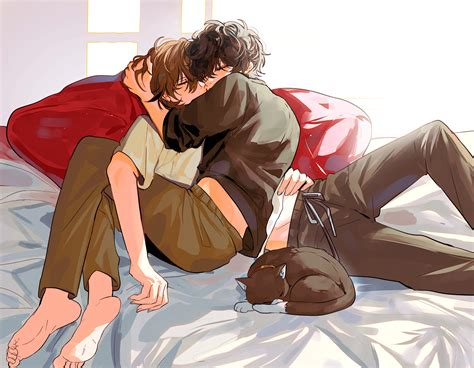 Fsmaichobpeg0 Akechi Gorou Amamiya Ren Morgana Cat Persona 5