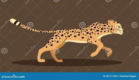 Cheetah Side View Illustration Graphic Vector