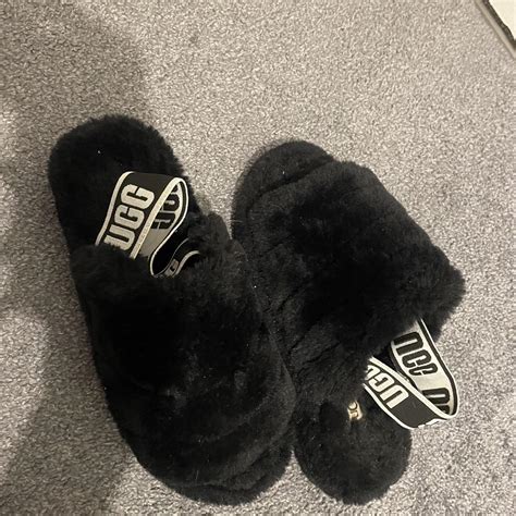 Black Ugg Slippers Size 6 Depop