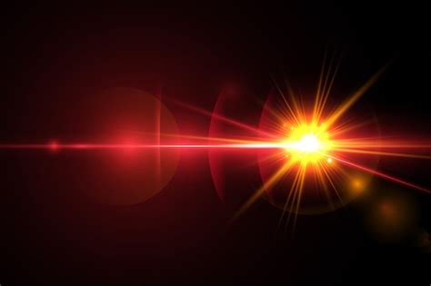 Efecto Rojo De Destello De Lente De Luz Con Luz Solar Vectorial