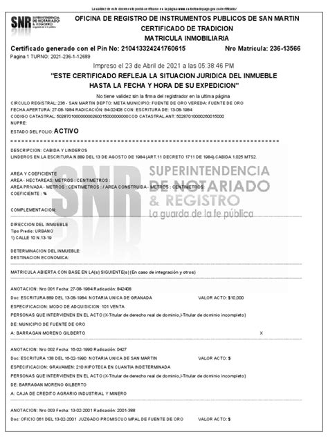 Certificado Libertad Y Tradicion Pdf Derecho Civil Common Law Ley Común
