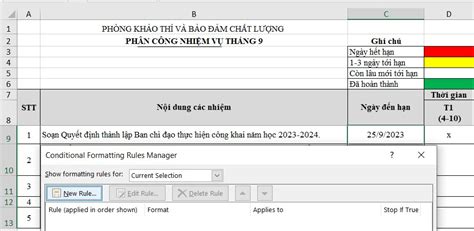 Cách sử dụng định dạng có điều kiện ngày hết hạn trong Excel VniTeach