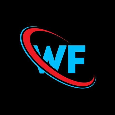 Desenho do logotipo da letra wf letra inicial wf círculo ligado