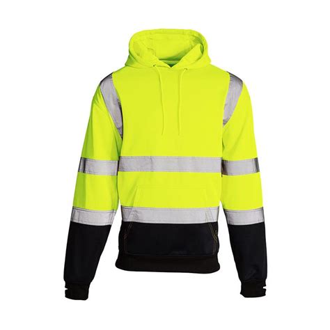 St 2 Tone Reflective Hi Vis Hooded Sweatshirt