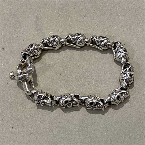 ビルウォールレザー Mid Skull Bracelet 10link ミッド スカル ブレスレット