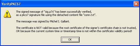Verifying CMS PKCS 7 Signatures