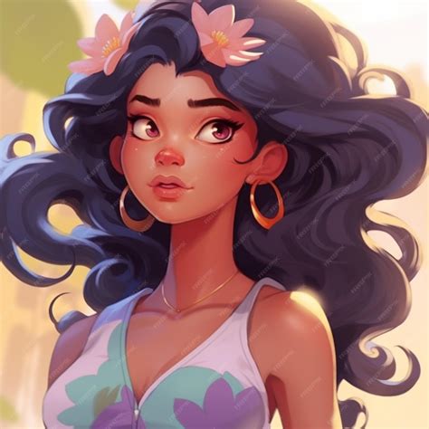 Premium Ai Image A Drawing Of A Woman With Long Black Hair And A