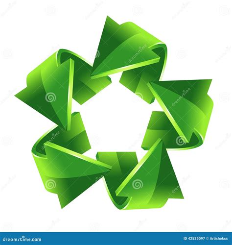 Cinco Flechas De Reciclaje Verdes Ilustración Del Vector Ilustración