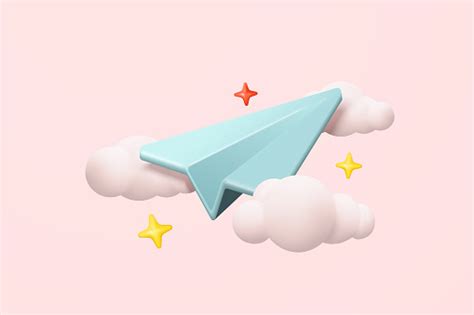Icône De Courrier Davion En Papier 3d Sur Le Cloud Pour Envoyer Un