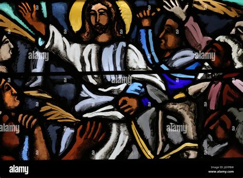 Saint Joseph Church Stained Glass Window Palm Sunday The Entry Of