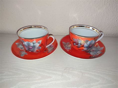 Фарфоровая чайная пара Мальва Барановский фарфоровый завод СССР 1973г 1 375 грн Посуд
