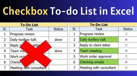 Make A Dynamic To Do List In Microsoft Excel Checkboxes Youtube