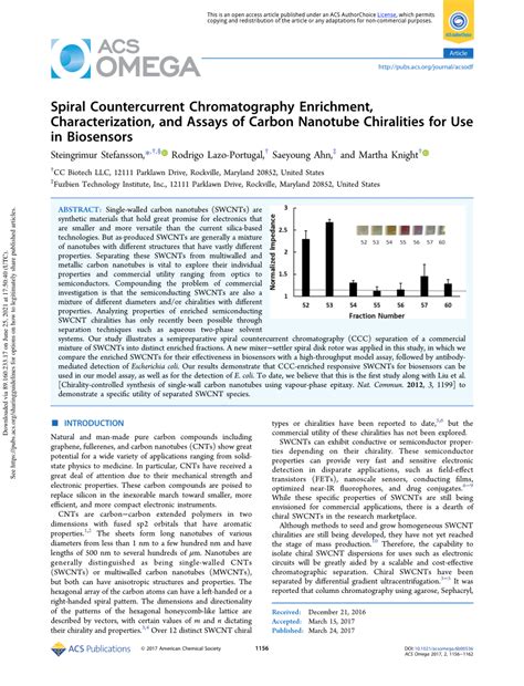 Pdf Spiral Countercurrent Chromatography Enrichment Characterization And Assays Of Carbon
