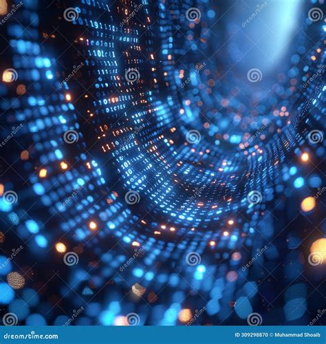 Digital Binary Data Creates Mesmerizing Blue Backdrop On Computer Stock Illustration