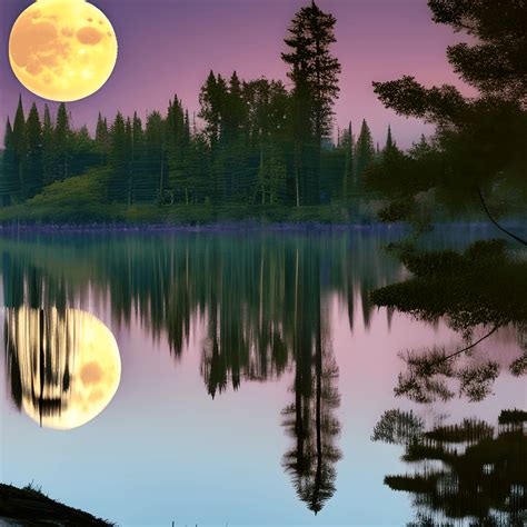 Reflection Of A Full Moon · Creative Fabrica