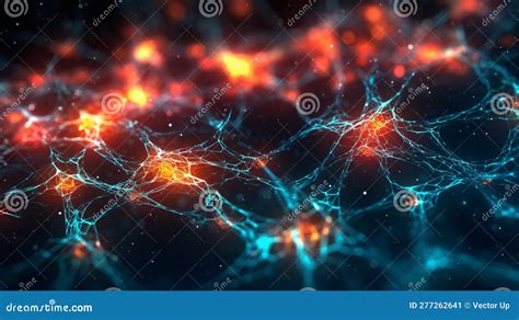 Glowing Neural Links Network Generative Ai Stock Illustration Illustration Of Computer