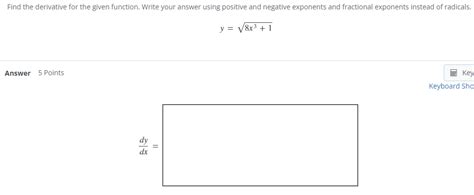 Solved Find The Derivative For The Given Function Write
