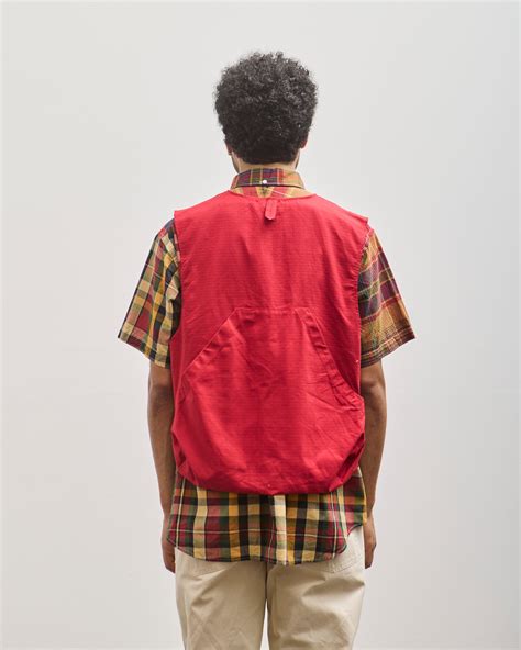Engineered Garments Ripstop Fowl Vest Red Glasswing