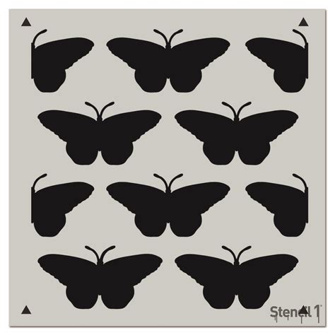 Butterflies Repeat Pattern Stencil 11x11 Stencil 1