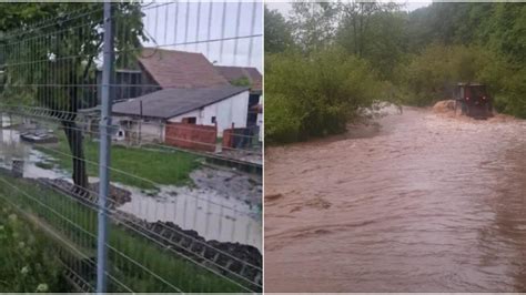 Cod roșu de inundații în trei județe Un podeț s a surpat Au fost
