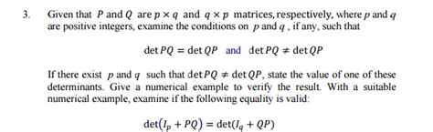 Solved Given That P And Q Are P Times Q And Q Times P Chegg Com