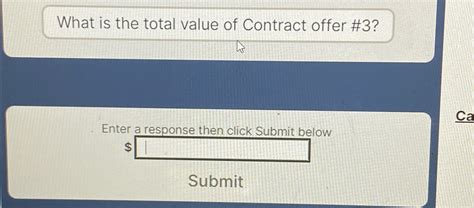 Solved What Is The Total Value Of Contract Offer 3enter A