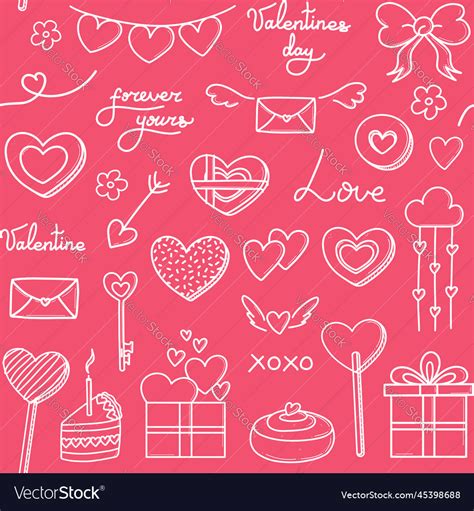 Valentines Day Seamless Pattern Royalty Free Vector Image