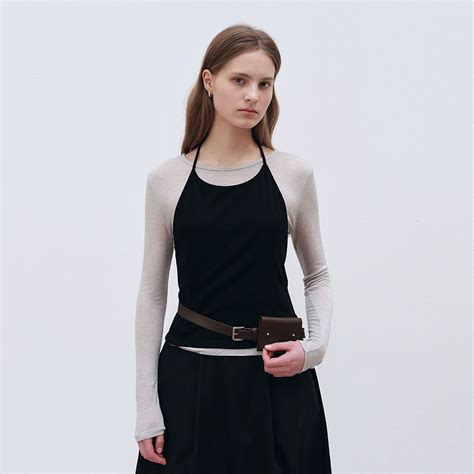 홀터 레이어드 티셔츠 세트 멜란지 그레이블랙 감도 깊은 취향 셀렉트샵 29cm