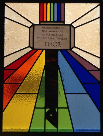 Mjolnir And Bifrost Stained Glass Panel X Tumbex