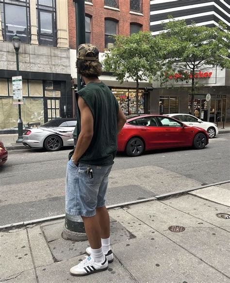 Male Streetwear Retro Jorts Ootd Fashion Grail Inspo Summer Outfit Summer Baggy Y2k