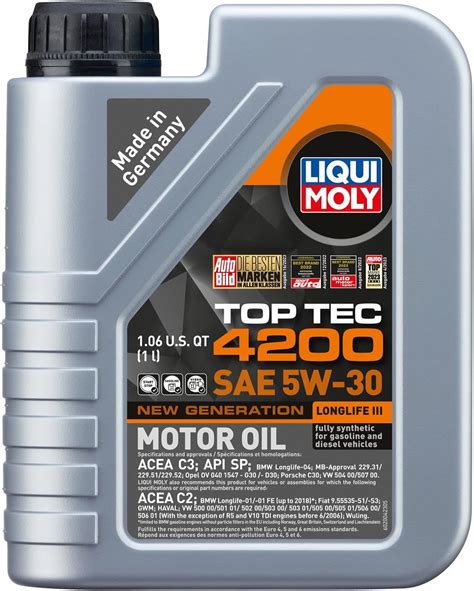 Amazon LIQUI MOLY Top Tec 4200 SAE 5W 30 New Generation 1 L