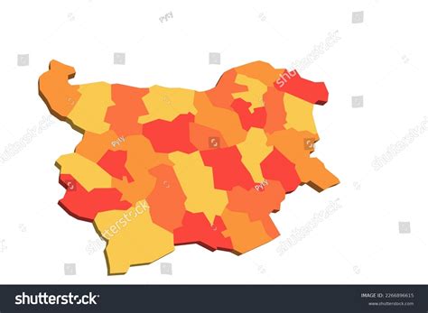 Bulgaria Political Map Administrative Divisions Provinces Stock Vector