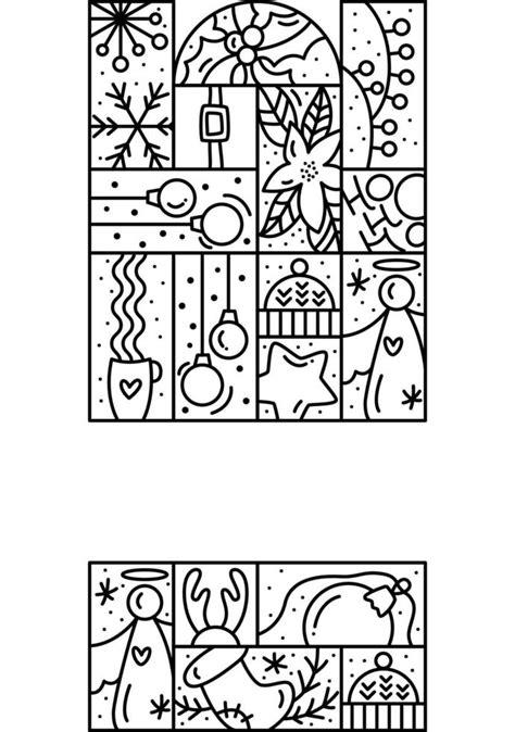 Vector Christmas Decoration Monoline Frame With Place For Text Winter