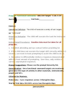 ABA Procedure Page Functional Commands By The Autism Whisperer