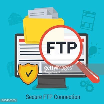 Ftp File Transfer Protocol Computer Icon Symbol Illustration Stock Clipart Royalty Free