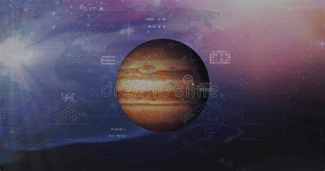 A Digitally Generated Image Of Data Processing Over A World Map On Black Background Stock