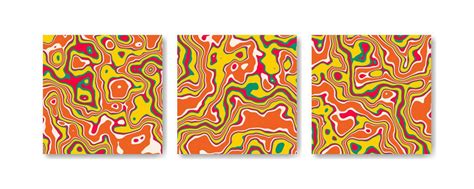 Hand Drawn Flat Psychedelic Groovy Background Set 5065201 Vector Art At