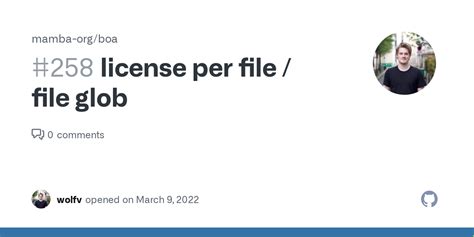 License Per File File Glob · Issue 258 · Mamba Orgboa · Github