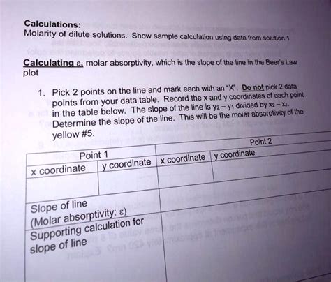 Calculations Molarity Of Dilute Solutions Show Sample Calculation Using