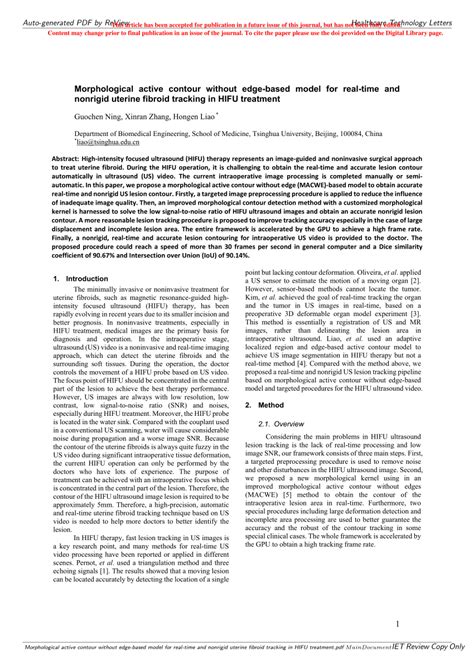 Pdf Morphological Active Contour Without Edge Based Model For Real Time And Nonrigid Uterine