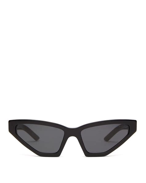 Prada Angular Cat Eye Acetate Sunglasses In Black Lyst
