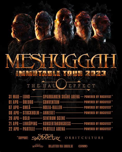 MESHUGGAH announced March/April 2023 Tour of Sweden and Norway ...