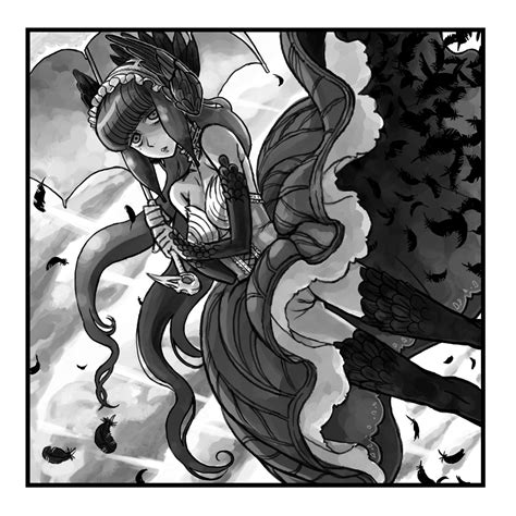 Rule 34 Bangs Bird Skull Black Feathers Choker Dress Feathers Female