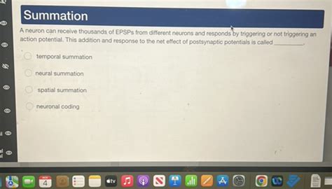 Summation A Neuron Can Receive Thousands Of Studyx