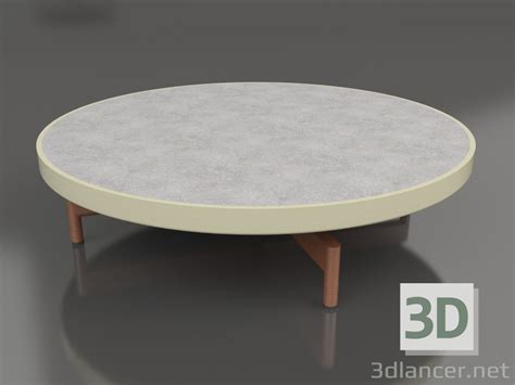 3d модель Стіл журнальний круглий Ø90x22 Gold Dekton Kreta 95850
