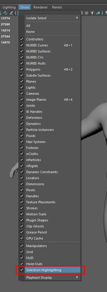 Autodesk Maya Create A Shortcut On Selection Highlighting — Polycount