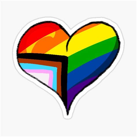 Progressive Pride Heart Sticker For Sale By Glitxhbean Redbubble