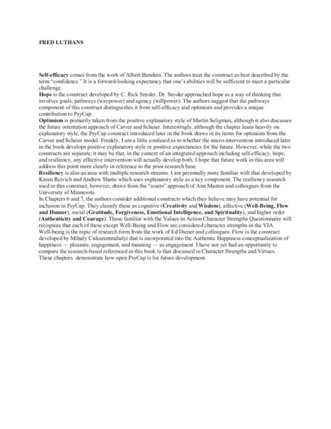 Fred Luthans Pdf Hope Optimism