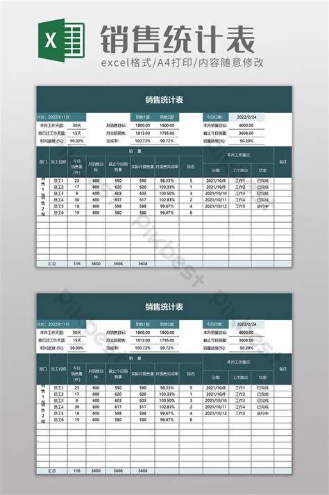 Sales Statistics Table Excel Template Excel XLS Free Download Pikbest