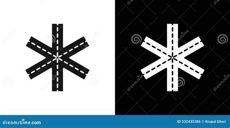 Multi Level Junction Icon Black Line Art Vector Logo Set 332435386